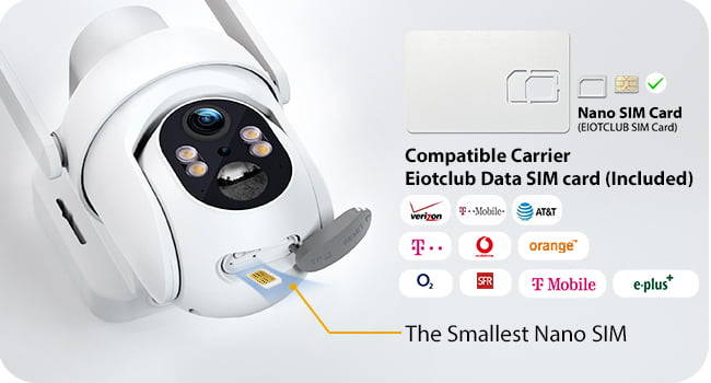 Xega 4G LTE Cellular Security Camera with SIM Card, Solar Powered Wire